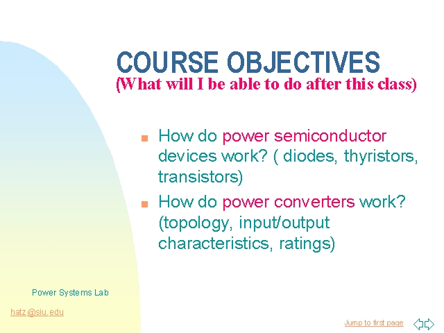 COURSE OBJECTIVES