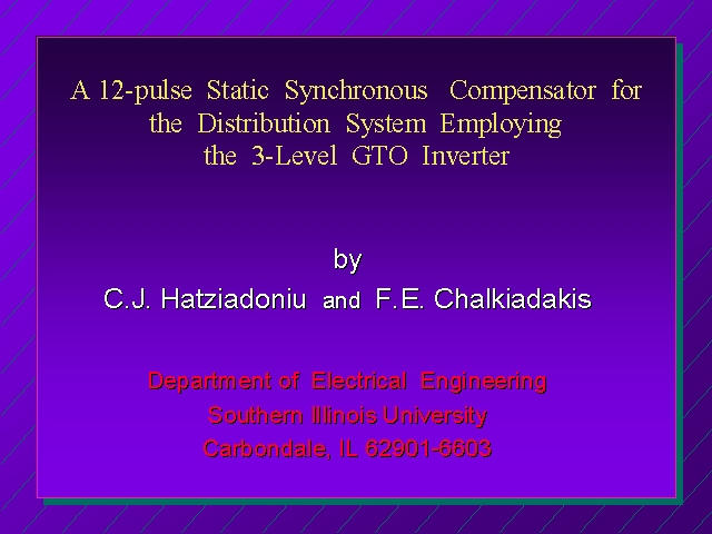 A 12 Pulse Static Synchronous Compensator For The Distribution System Employing